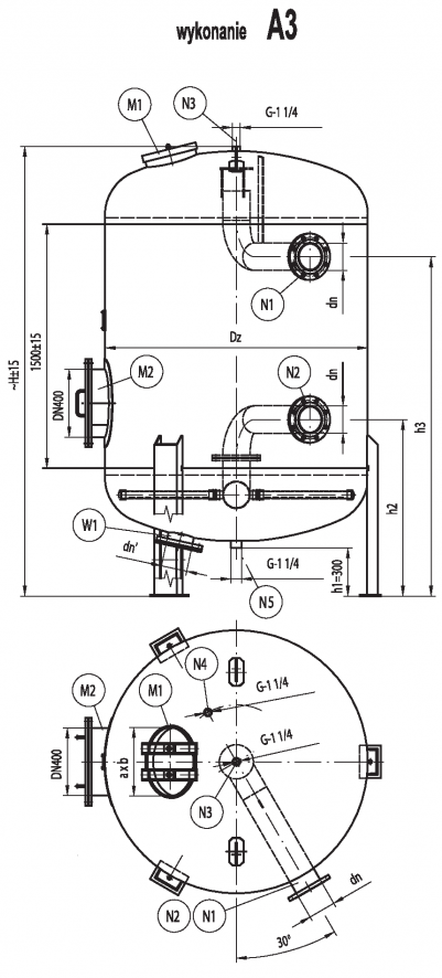LATERAL VERTICAL PRESSURE FILTER TYPE FCP 2-11 WORK A1, A2, A3